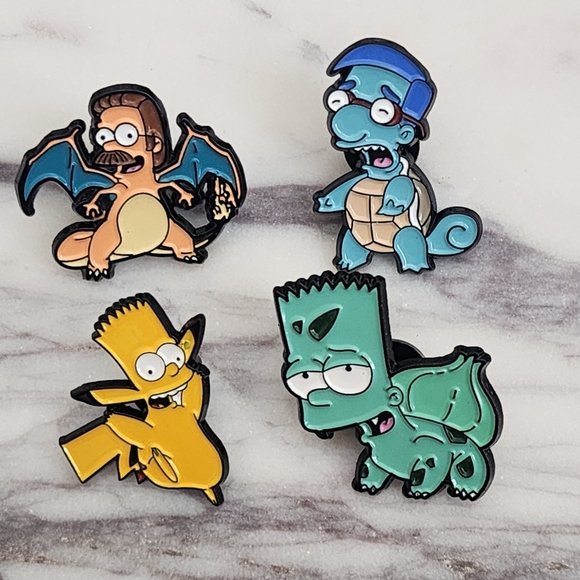 Pokemon | Jewelry | The Simpsons X Pokmon Enamel Pins | Poshmark